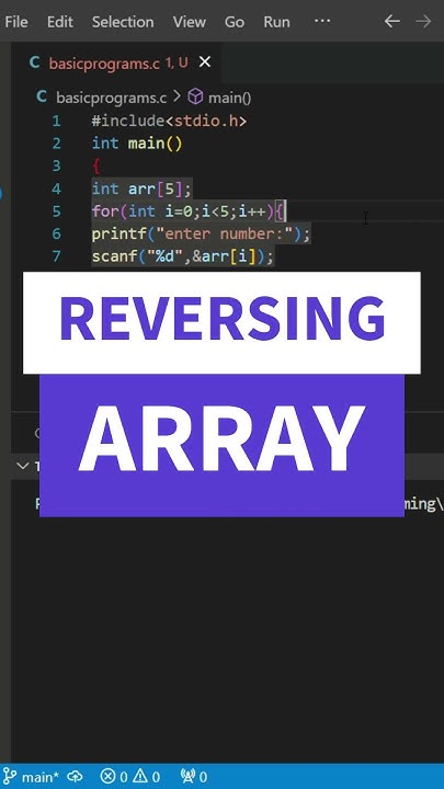 Reversing Array In C Codeing Shortvideo Python Codecoding Programminglanguage Clanguage 7790