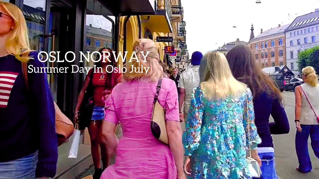 OSLO NORWAY, Summer Walk In Oslo July🌞🇳🇴 Virtual Walking Tour`60ftp ...