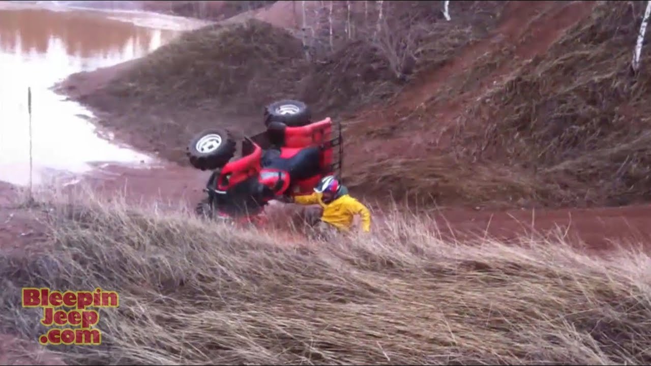 Four Wheeler Downhill Wipeout Fail - YouTube