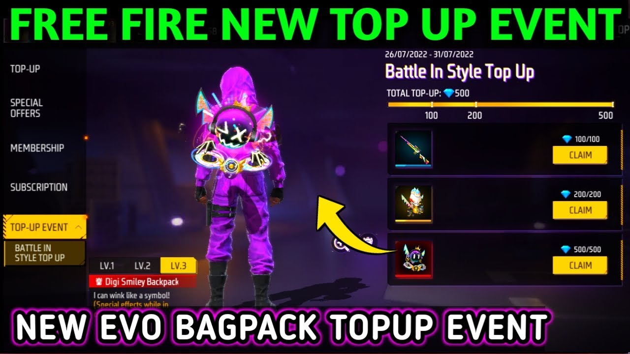 NEW AC80 GUN SKIN FREE FIRE NEW TOP UP EVENT | FREE FIRE BATTLE IN ...