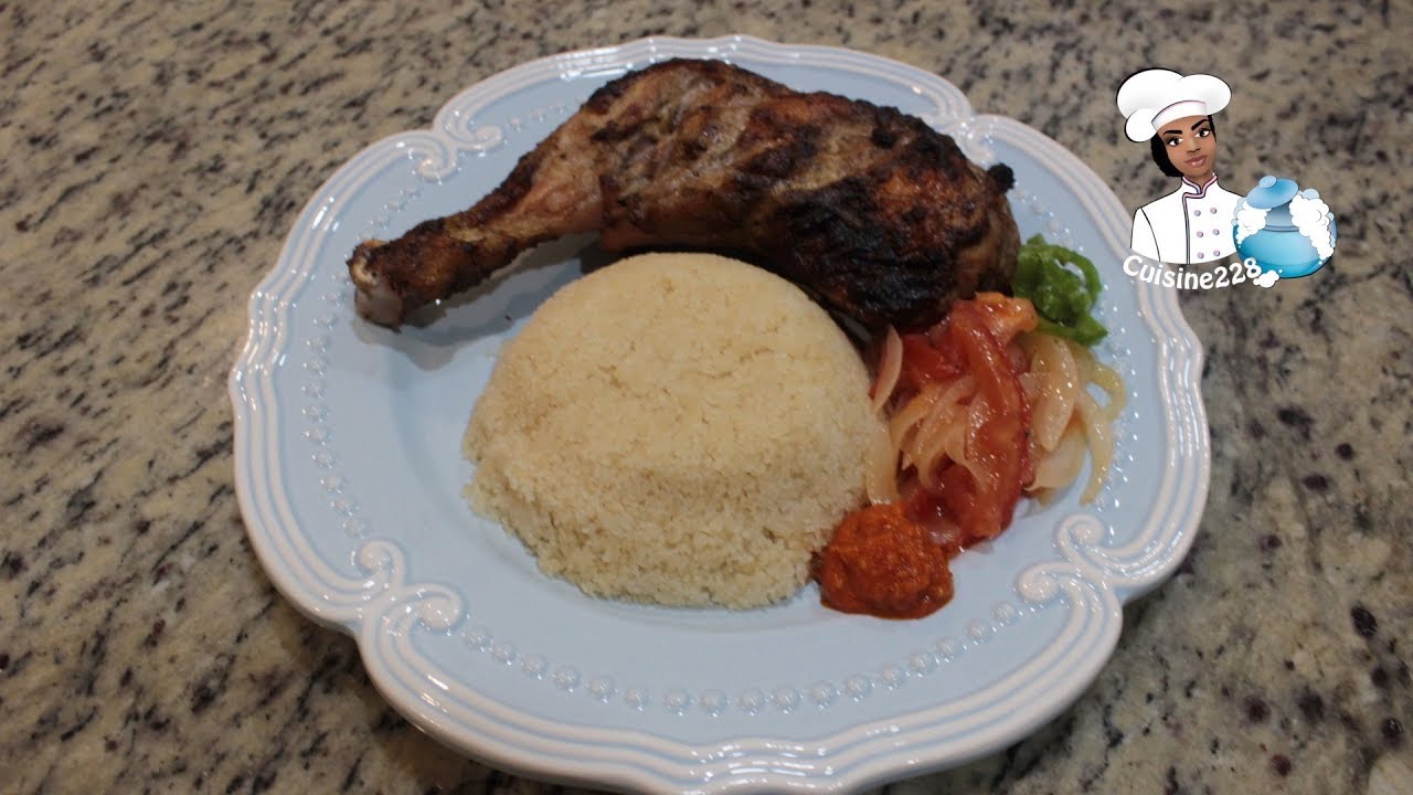 Attiéké poulet braisé || Attiéké braised Chicken - YouTube