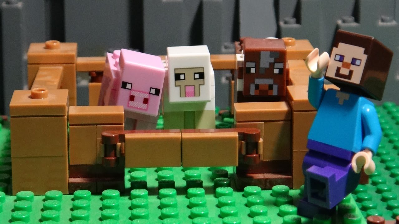 LEGO MINECRAFT - THE ADVENTURES OF STEVE PART 14 - FARM ANIMAL ESCAPE ...