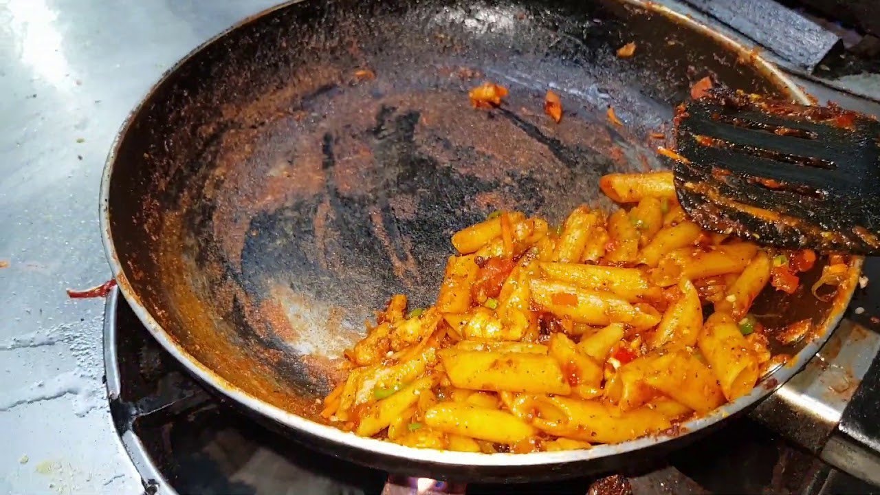 CHICKEN PASTA : Chicken Cheese Pasta-Indian Street Food | Creamy Cheese ...