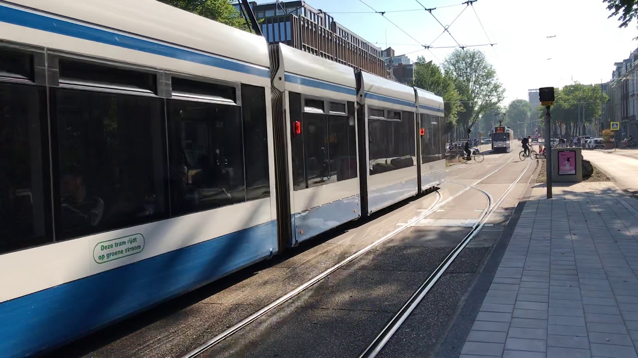 Tram 19 door de Sarphatistraat Amsterdam vanwege de Noord / zuidlijn op ...