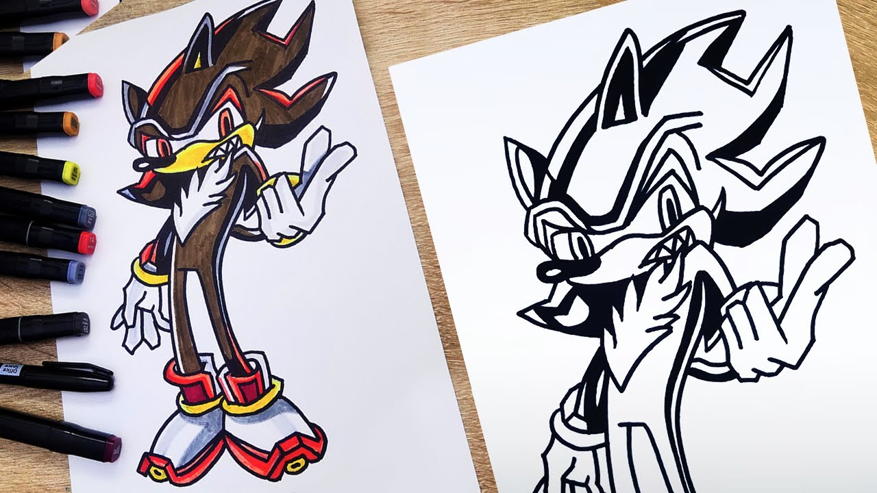 How draw Dark SONIC step by step? - YouTube