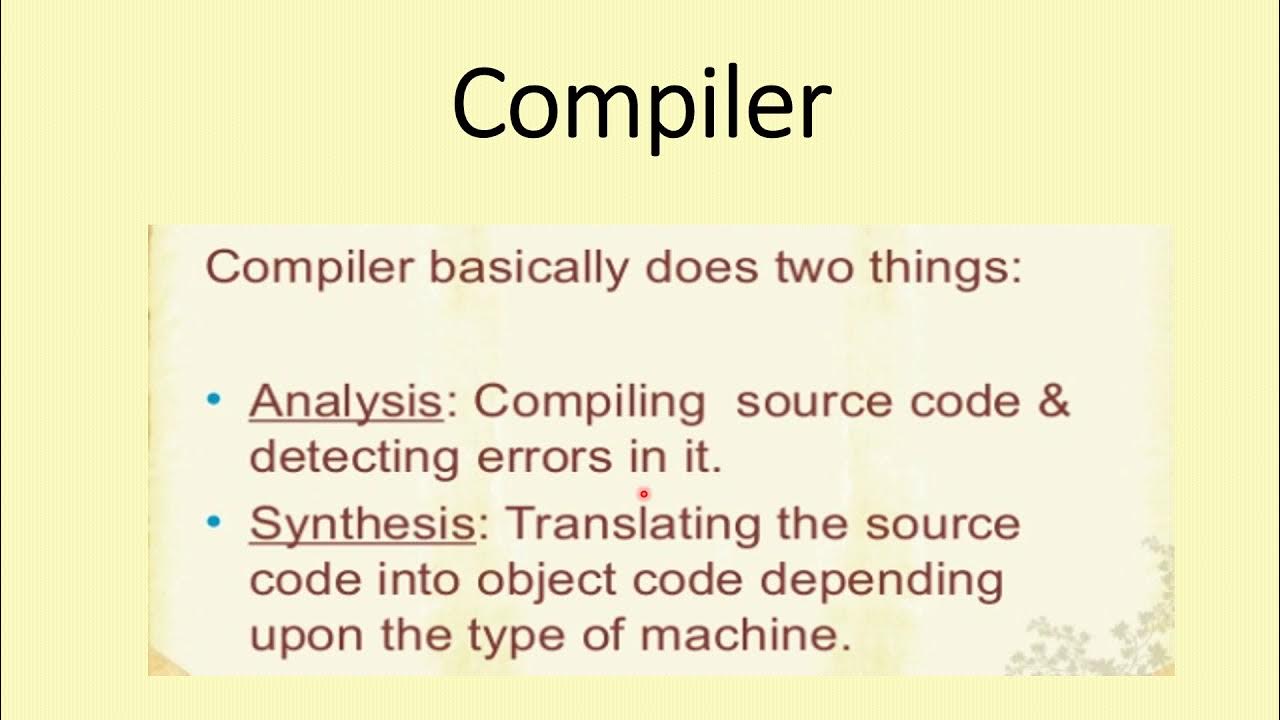 Introduction to Compiler -Part 1/CS 304 Compiler Design - YouTube