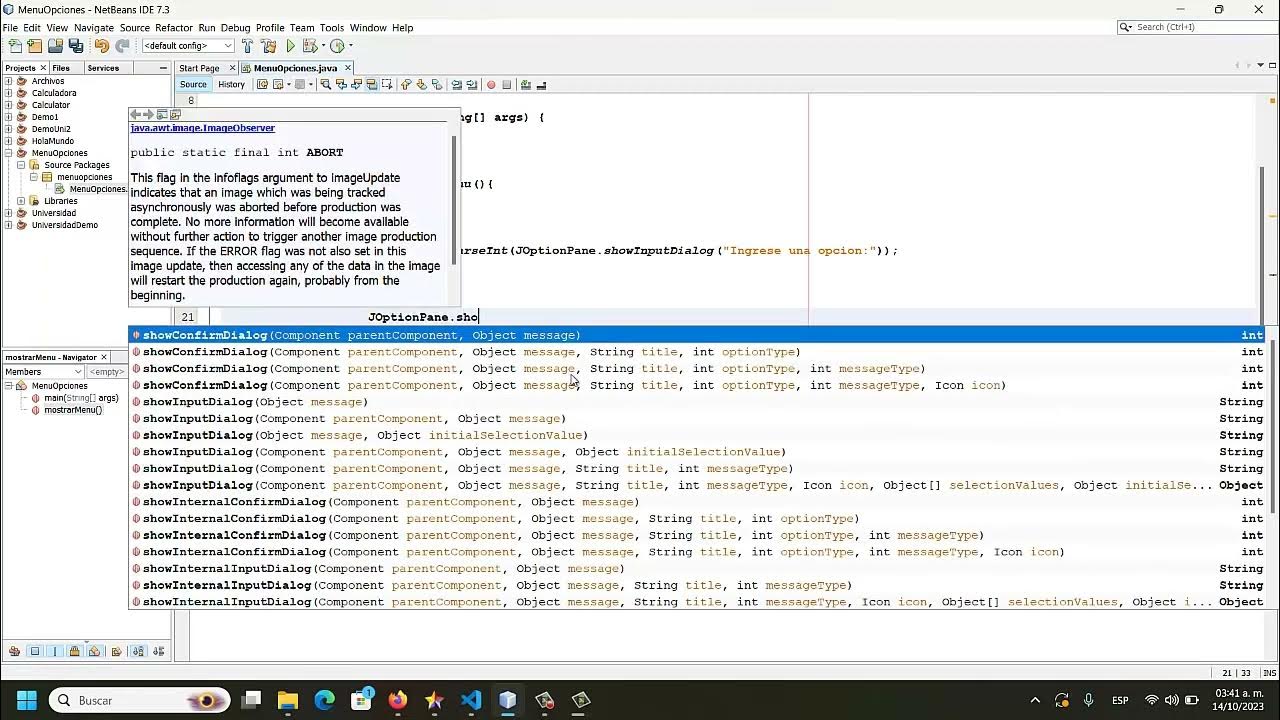 Crear un menú en java - YouTube