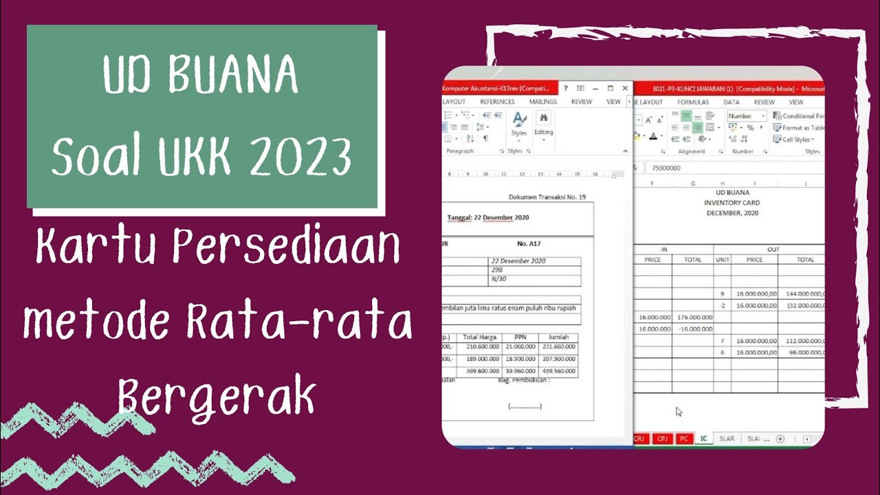UD Buana UKK Akuntansi 2023 Kartu Persediaan Metode Rata-rata Bergerak ...