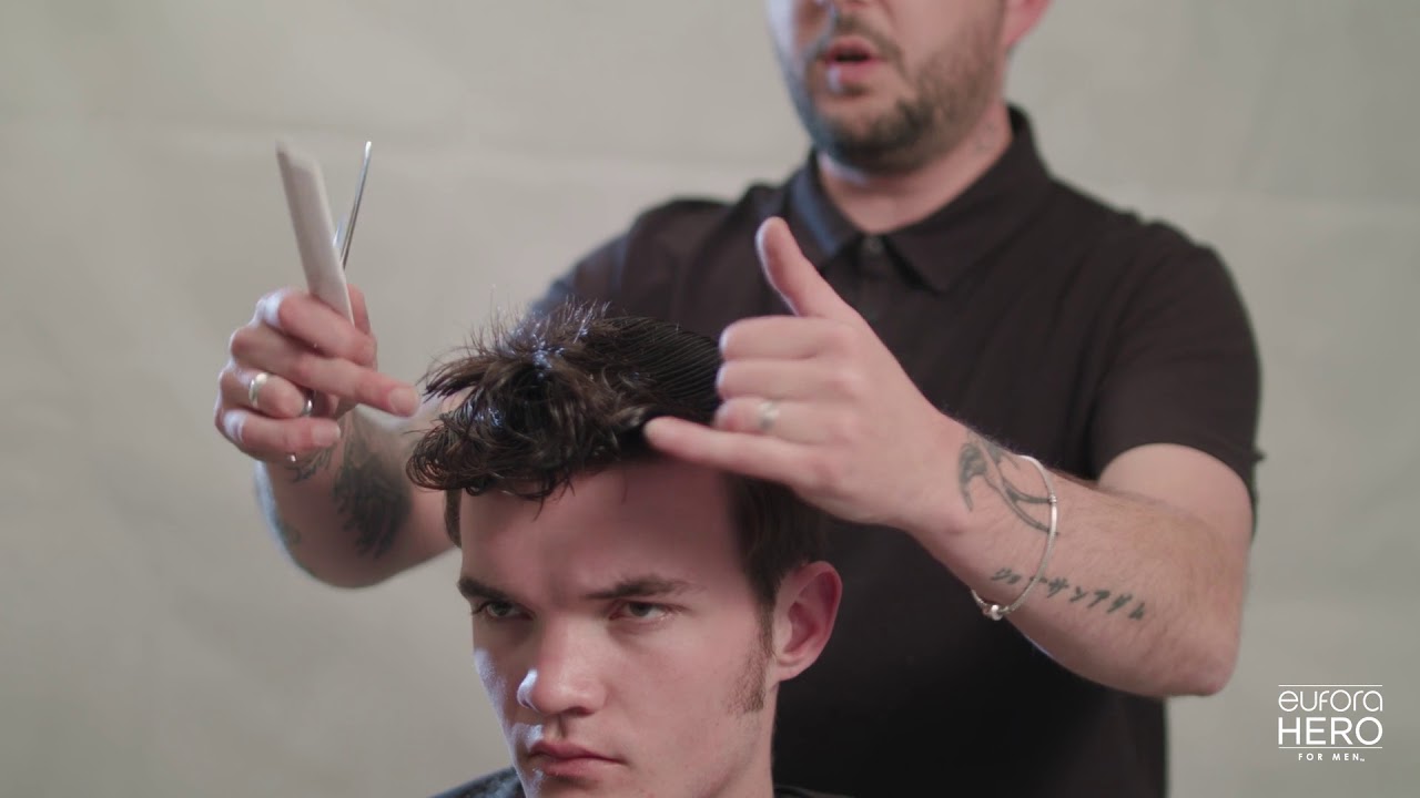 Scissor-Over-Comb Pompadour - YouTube