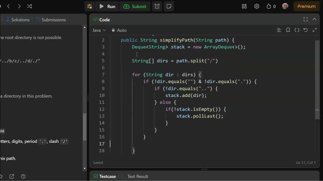 Simplify Path - Leetcode 71 - Stack (Java) - YouTube