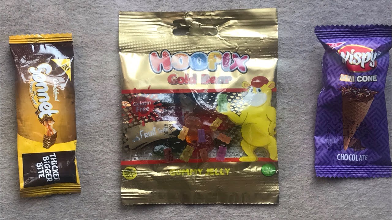 Satisfying Hoopix gold bear, wispy mini cone & sonnet chocolate ASMR 🍭🍫 ...