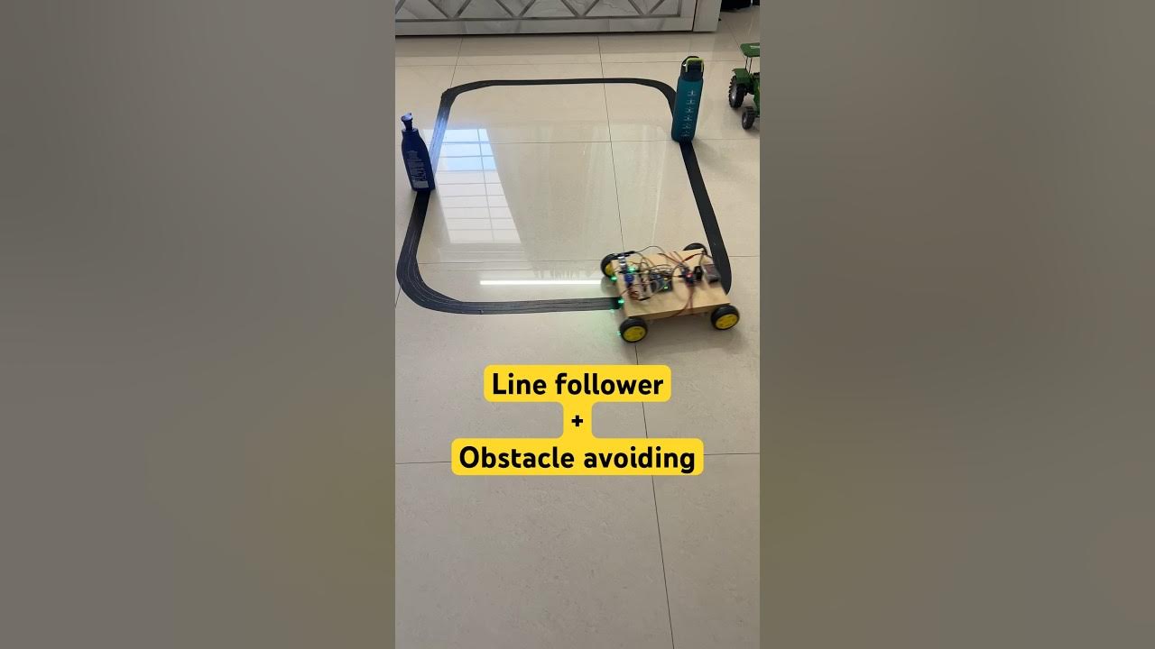 Line follower with obstacle avoiding robot #shorts #shortfeed #arduino ...