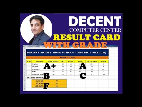 HOW TO MAKE RESULT CARD WITH GRADE IN MS EXCEL - YouTube