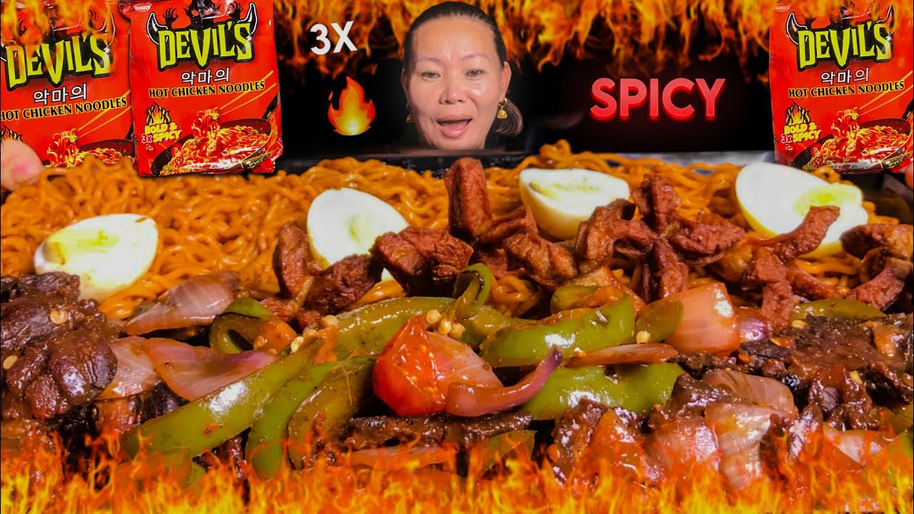 EXTREMELY 3X SPICY🔥NEW DEVILS NOODLES | SPICY BUFF CHILLI🥵, EGGS AND ...
