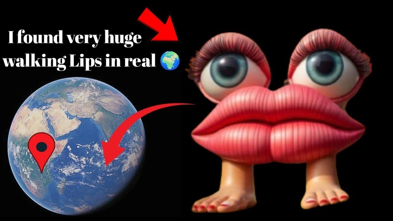 I found very huge walking lips in real life on google earth and google ...