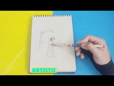 Step by step drawing of the angel of death / نقاشی فرشته مرگ 💀