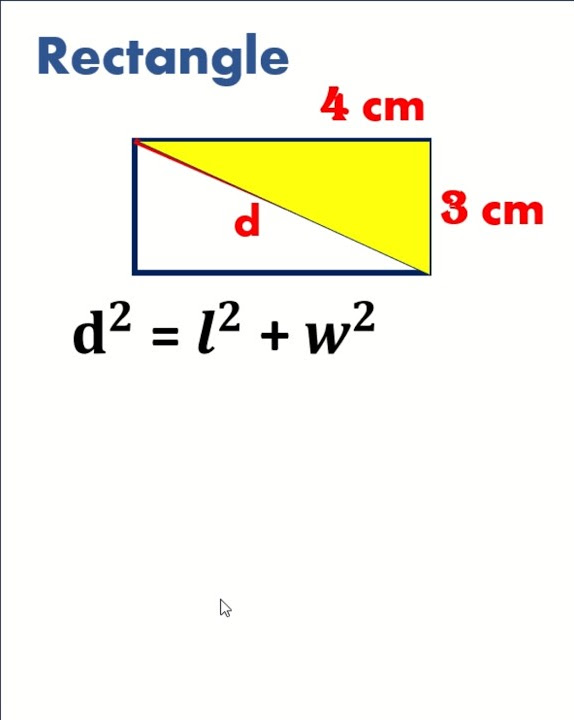 How to find diagonal length in Rectangle - Math teacher بالعربي #rectangle - YouTube