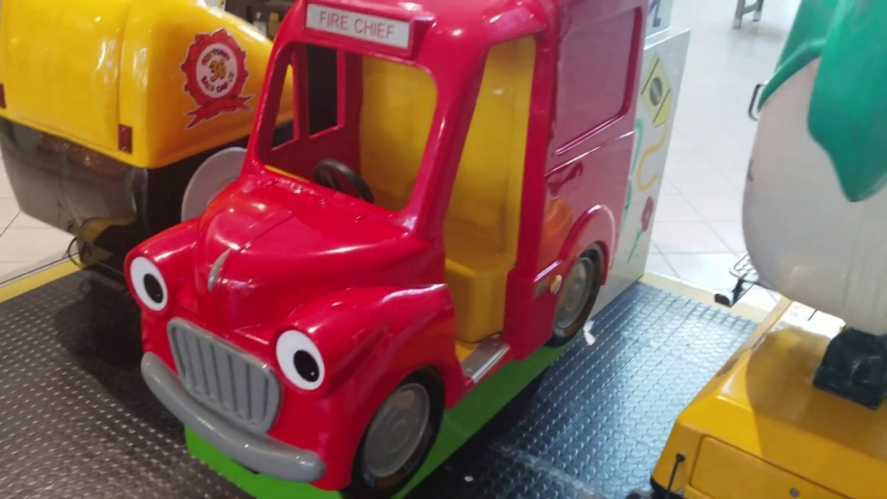 Jolly Roger Classic Van Fire Truck Kiddie Ride (with City Fun Bus audio ...