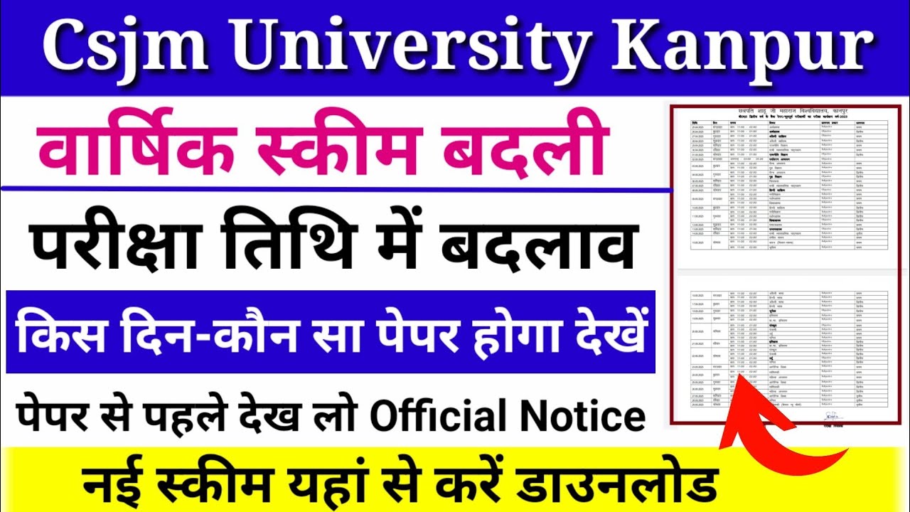 Csjm वार्षिक स्कीम बदल गई | Kanpur University New Varshik Exam Scheme