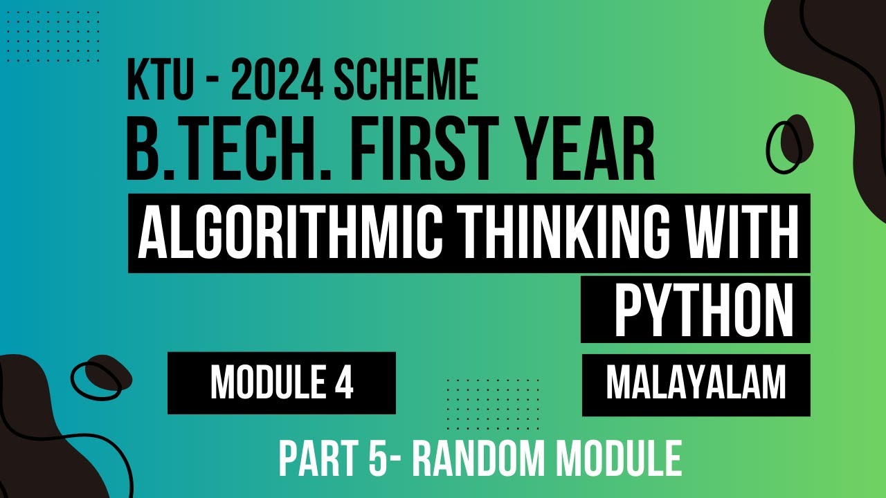 Ktu Btech 2024 First Semester Algorithmic Thinking With Python Module