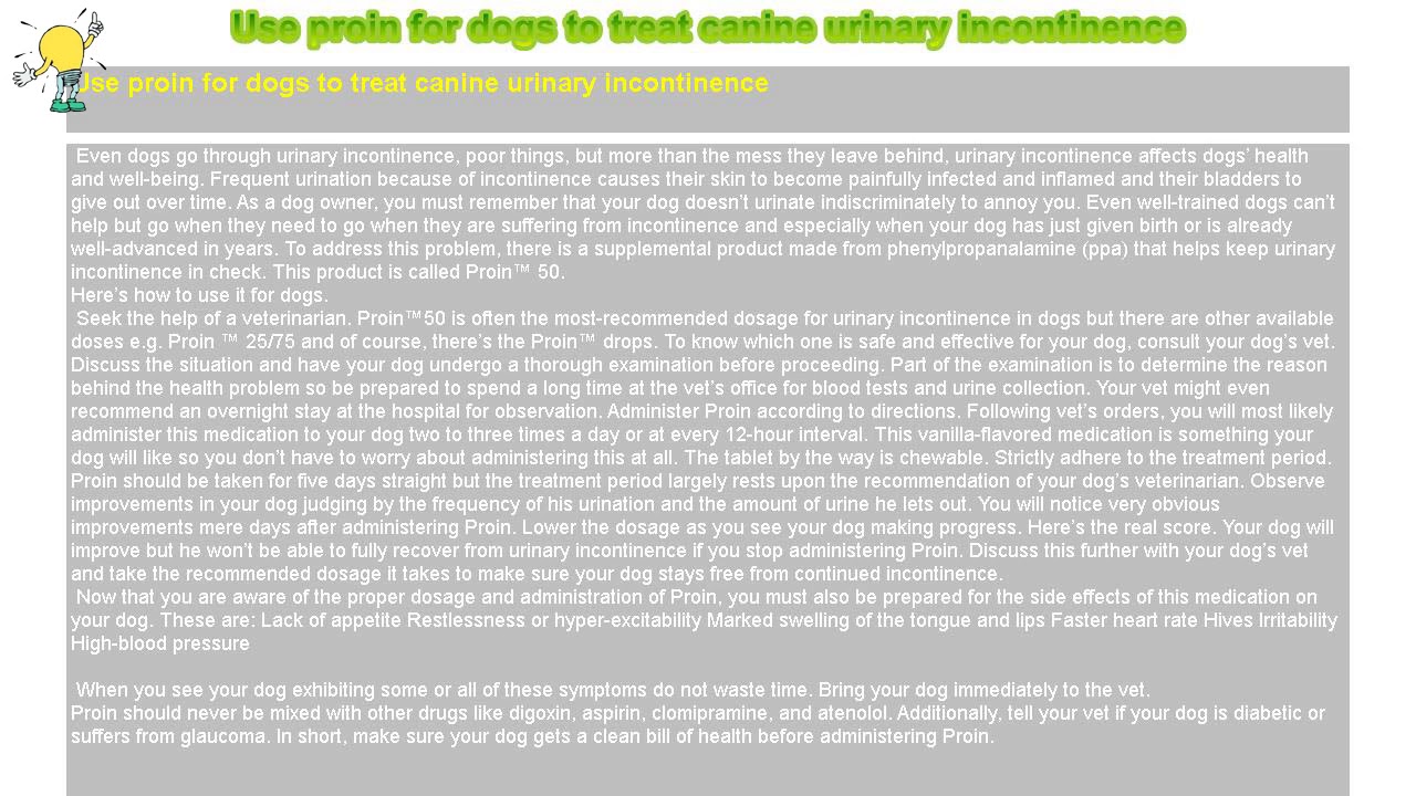 How to : Use proin for dogs to treat canine urinary incontinence - YouTube
