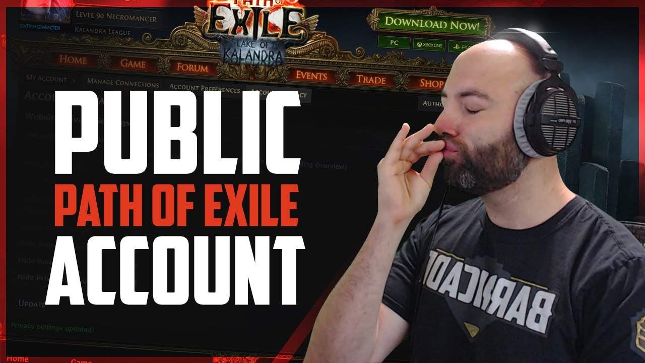 Path of Exile - SET YOUR ACCOUNT TO PUBLIC - YouTube
