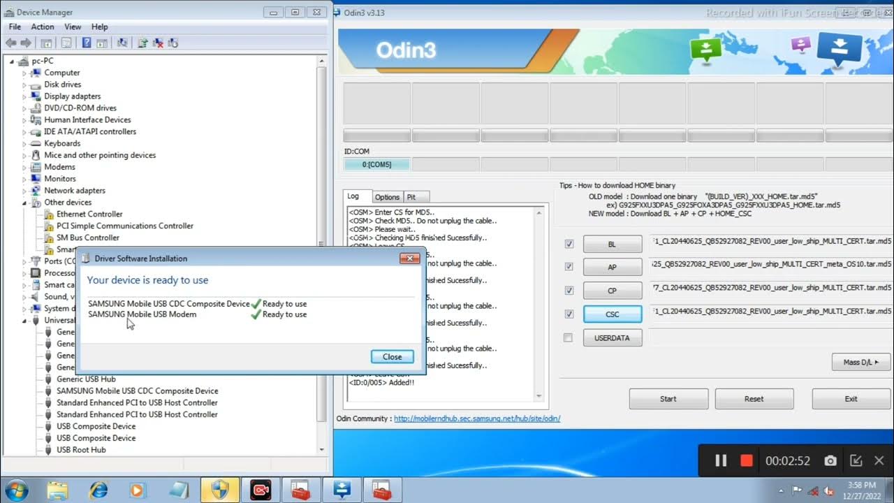 Samsung Galaxy M01 Core (M013F) flashing Odin - YouTube