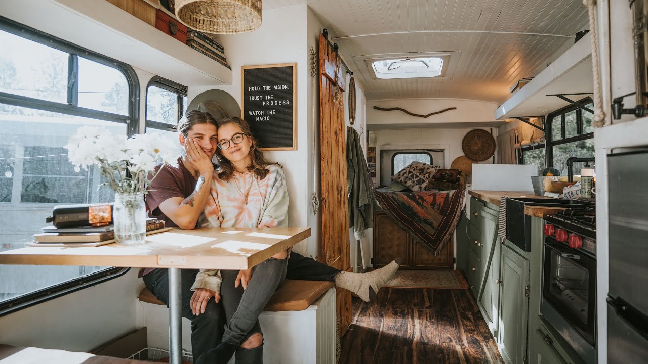 Shuttle Bus Camper Conversion Tour - YouTube