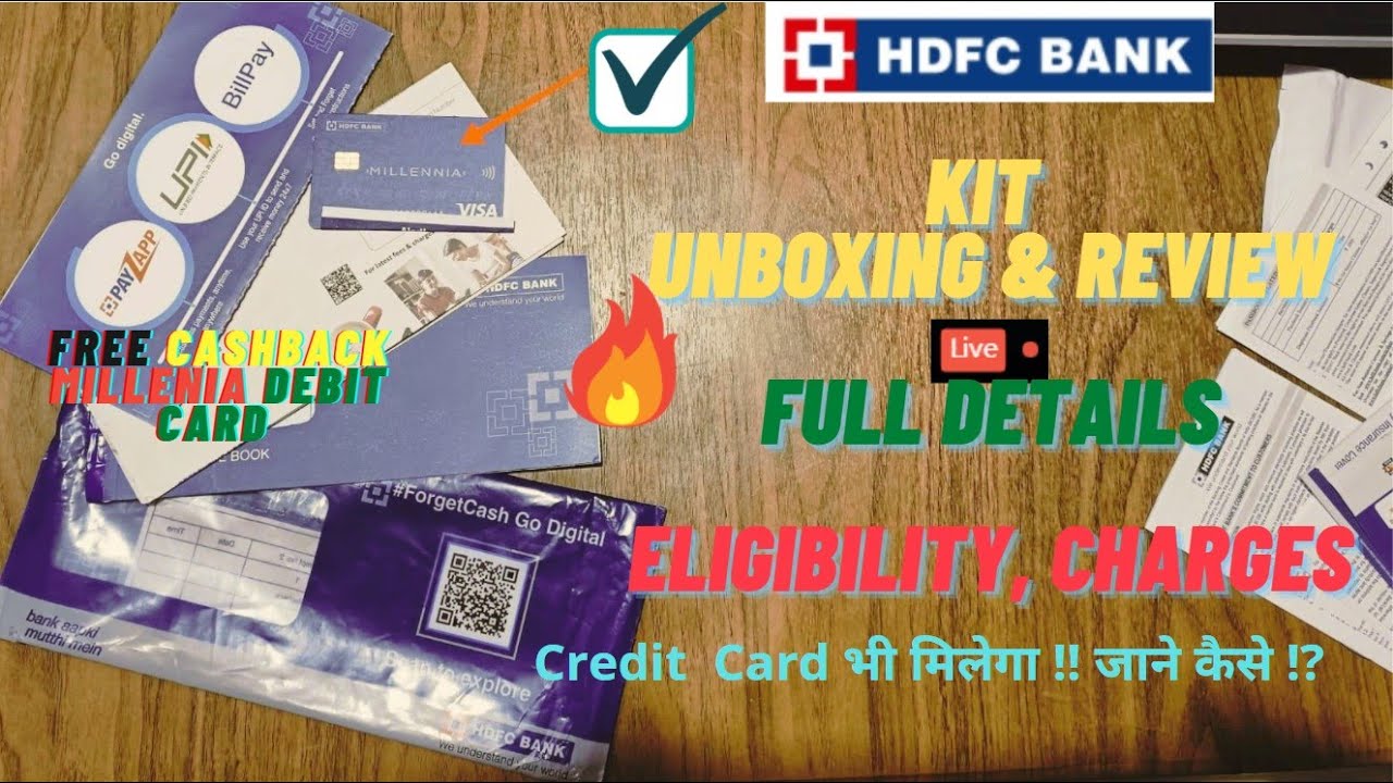 HDFC KIT Unboxing & Review - MILLENIA Cashback Card 💳 + DigiSave Youth ...