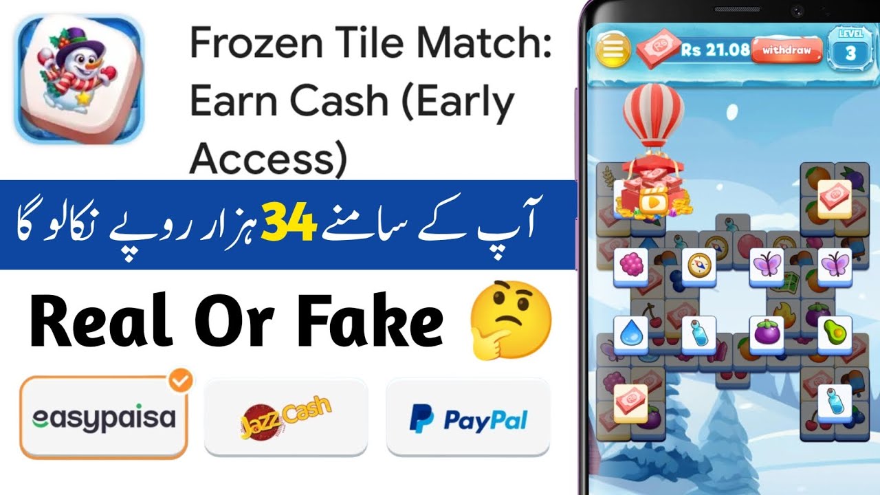Frozen Tile Match Earn Cash App Real Or Fake | Frozen Tile Match Earn ...