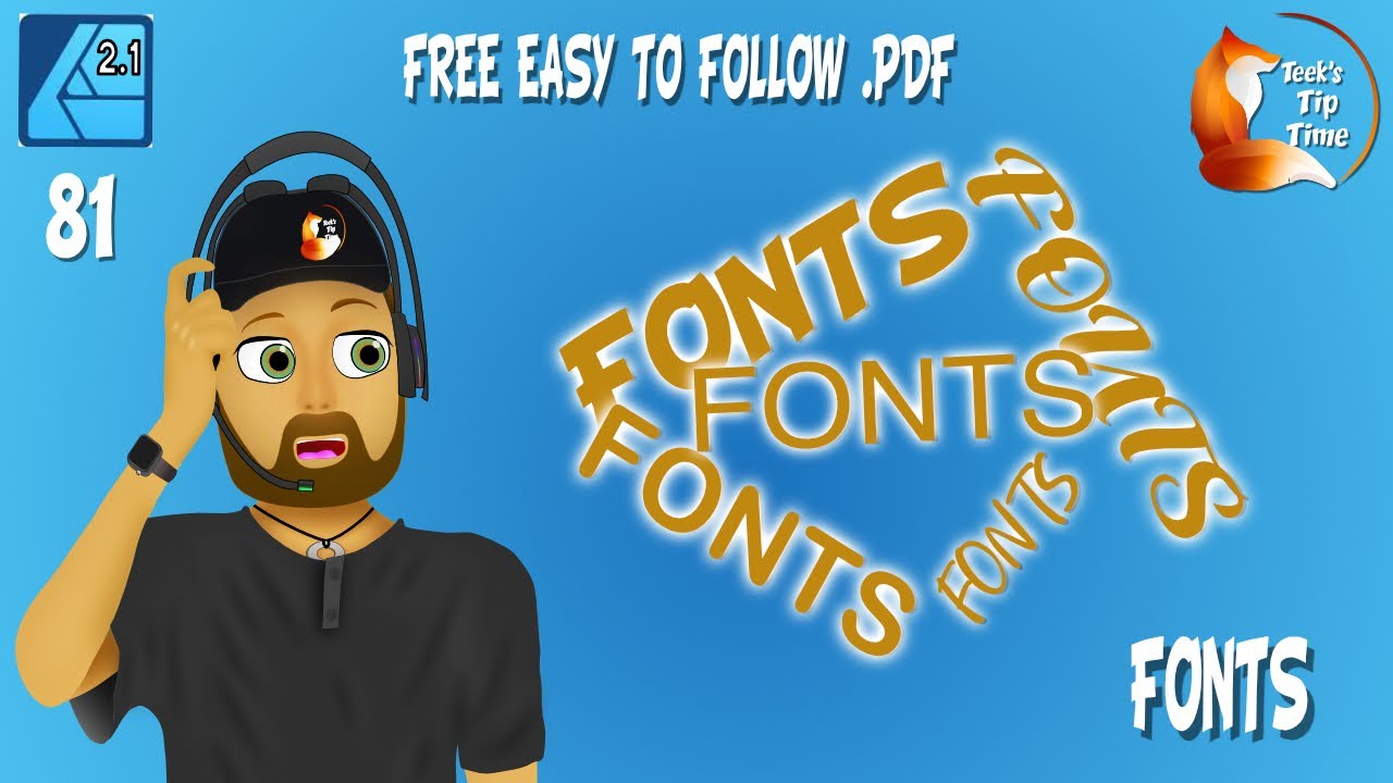 081-AFFINITY DESIGNER V2.1 -FONTS- TEEKS TIP TIME - FREE PDF 4K - YouTube