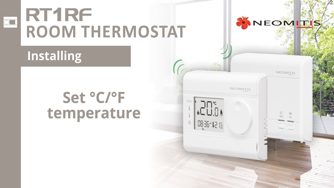 Set °C/°F temperature - [Tutorials RT1 RF room thermostat] - YouTube