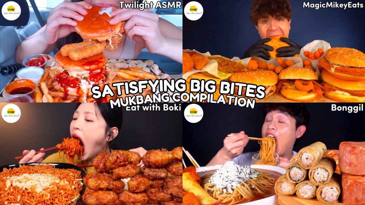 ASMR | SATISFYING BIG BITES MUKBANG COMPILATION | - YouTube
