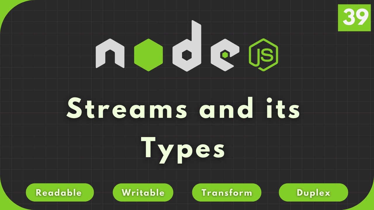 Nodejs Tutorial 39 Streams And Its Types Readable Writable Transform And Duplex Stream