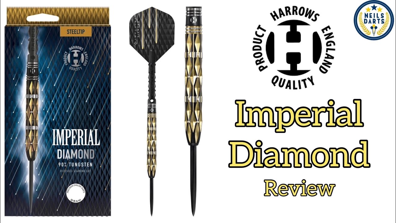 Harrows Imperial Diamond 90% Tungsten Steel Tip Darts - YouTube