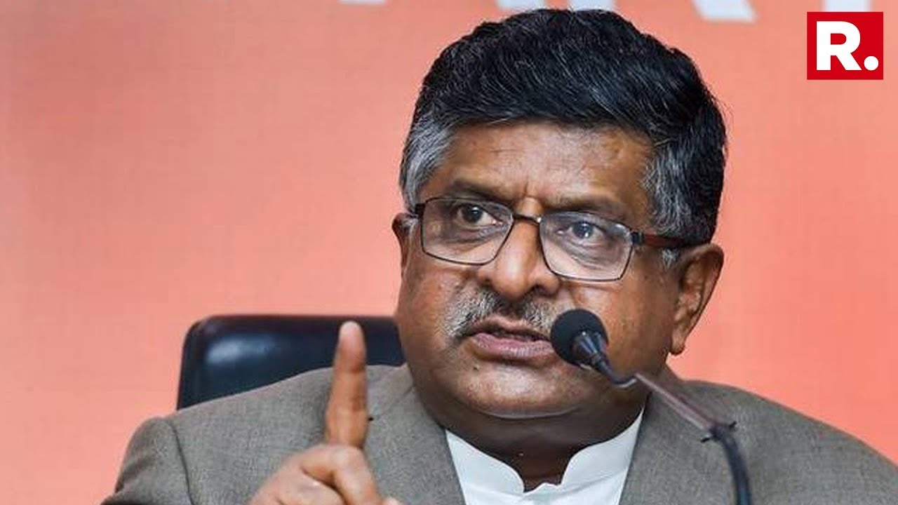 Union Minister Ravi Shankar Prasad Addresses BJP Press Briefing And ...