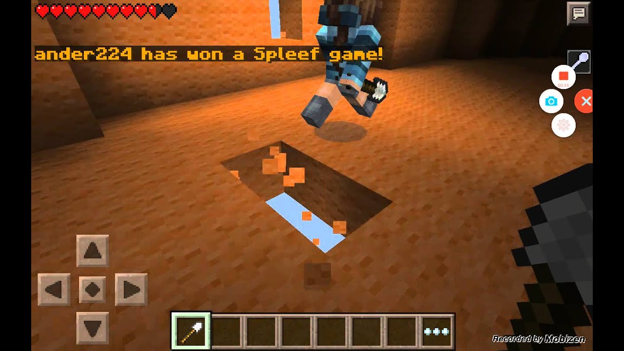 Me playing spleef in minecraft pocket edition - YouTube