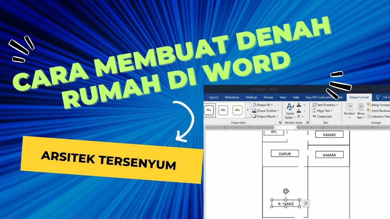 CARA MEMBUAT DENAH RUMAH DI MS WORD - YouTube