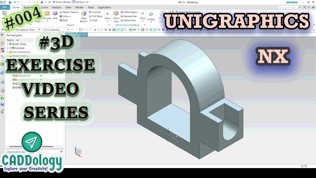 004 Unigraphics Nx 3d Exercise Video Youtube