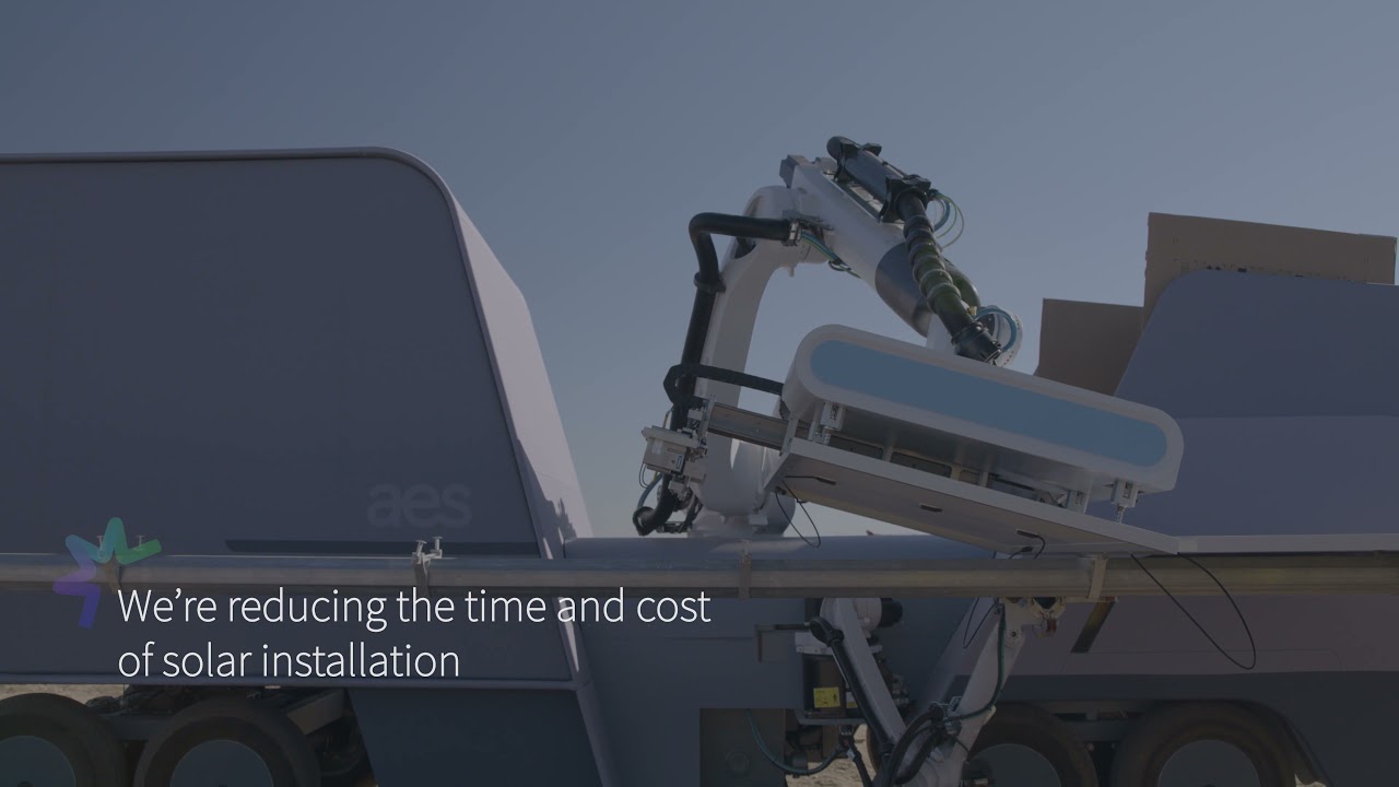 AES launches Atlas robot for solar installation - YouTube