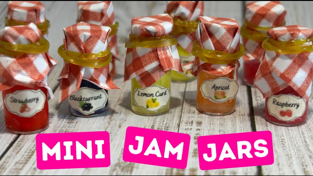 DIY Mini HOMEMADE JARS OF JAM for BARBIE DOLLS How to make miniature ...
