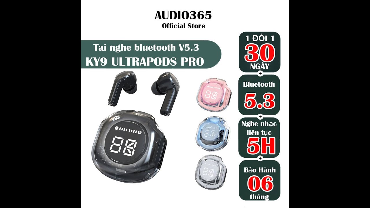 Hướng dẫn sử dụng tai nghe bluetooth KY9 Ultrapods Pro - YouTube