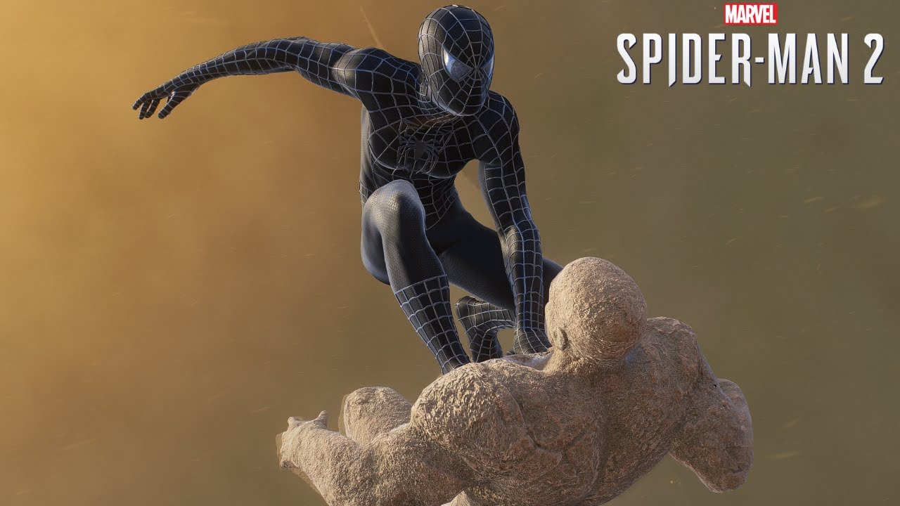 Fighting Sandman Sand People With Raimi Black Suit - Marvel's Spider ...