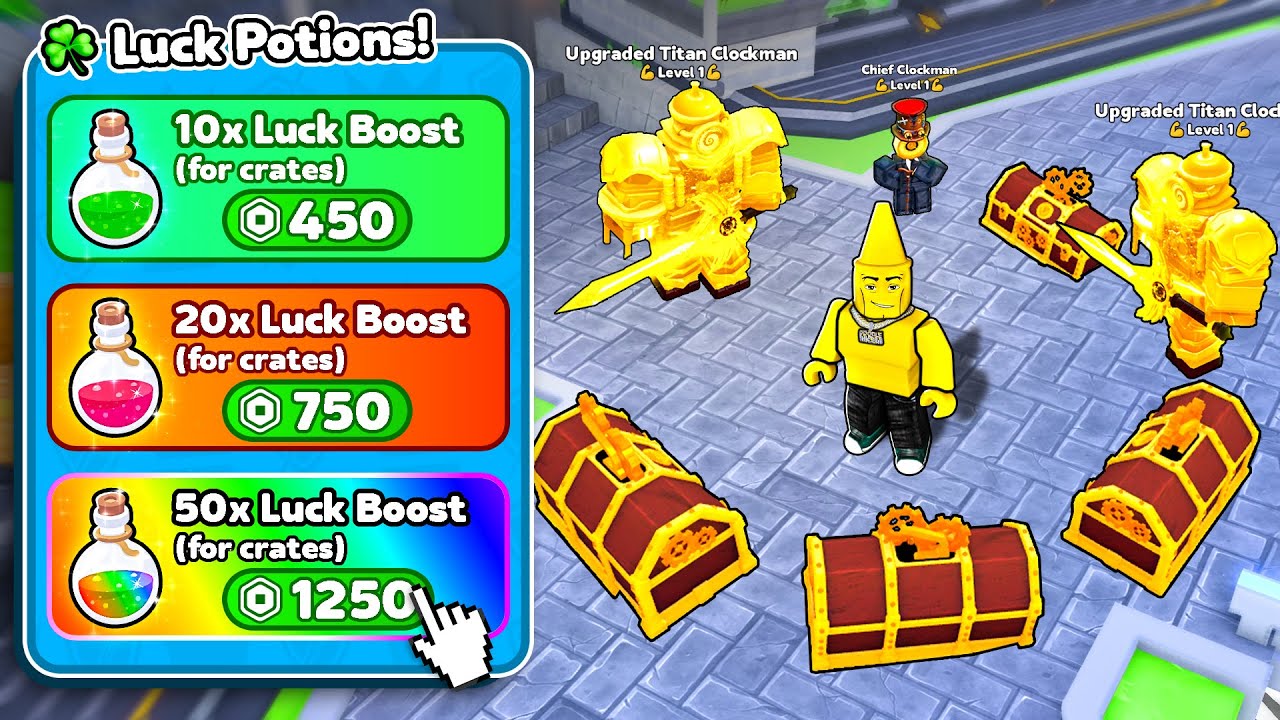 10x, 20x, 50x LUCK POTIONS in Toilet Tower Defense! - YouTube
