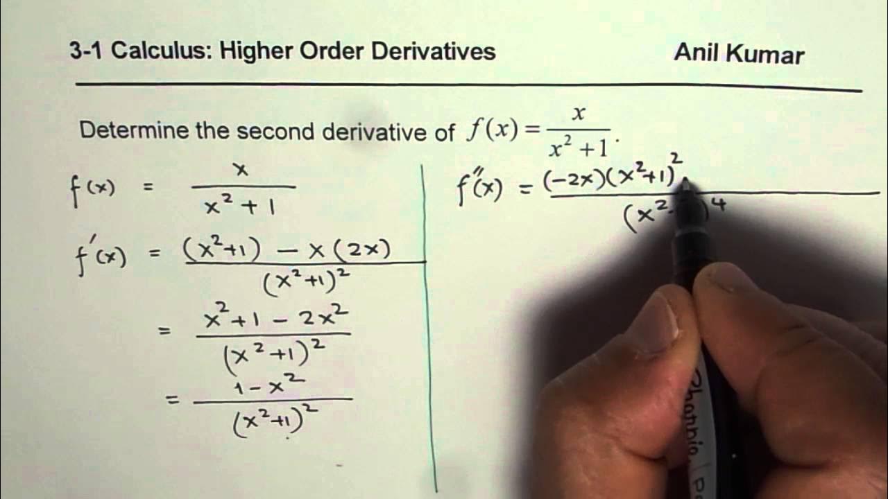 Simplified Second Derivative of Rational Function Important Steps MCV4U - YouTube