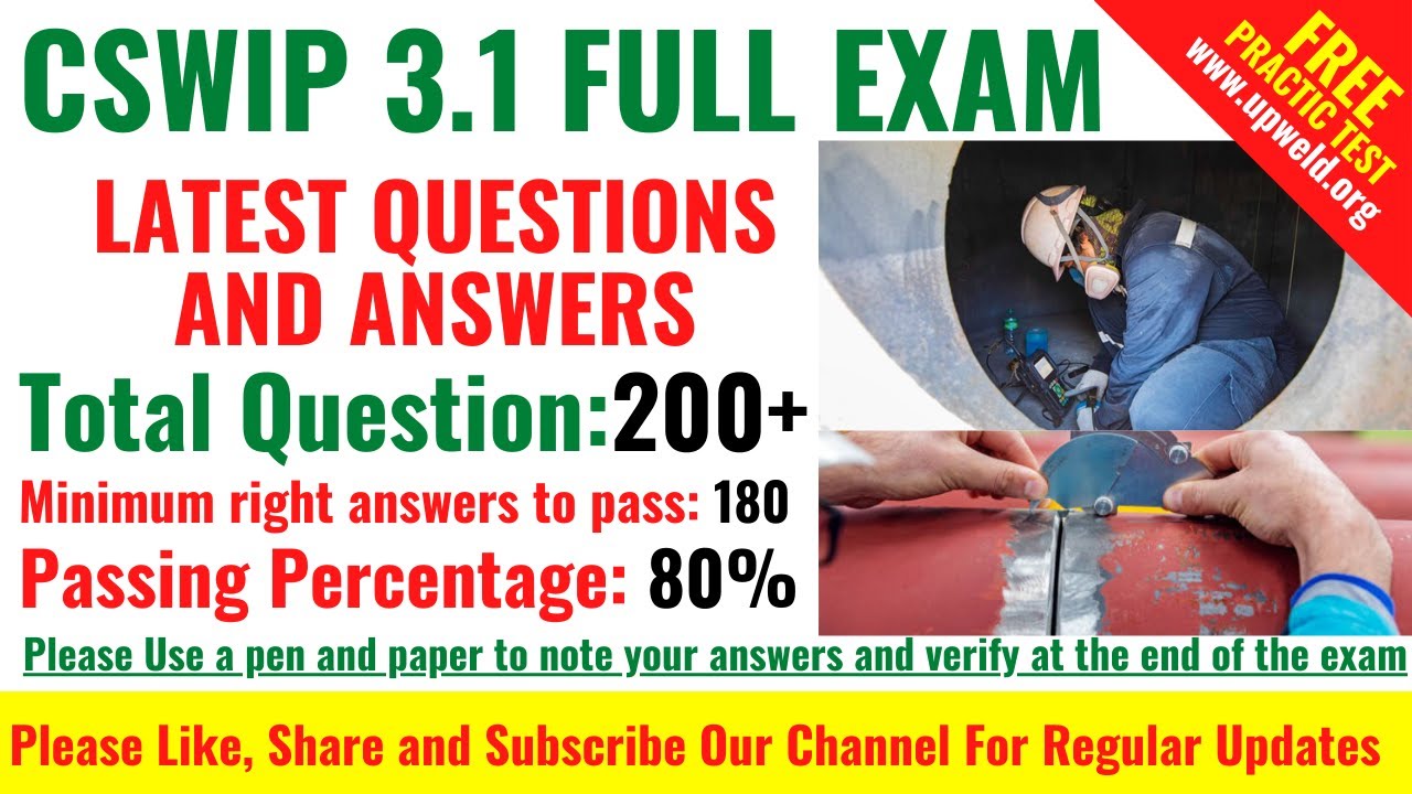 Top 200+ Most Important Latest CSWIP 3.1 Exam Questions and Answers ...