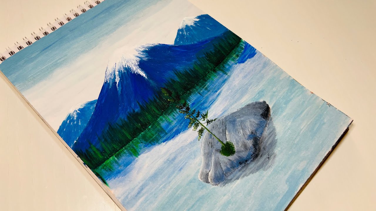 Acrylic Painting Tutorial | Mountain Painting Acrylic | #howto Paint ...