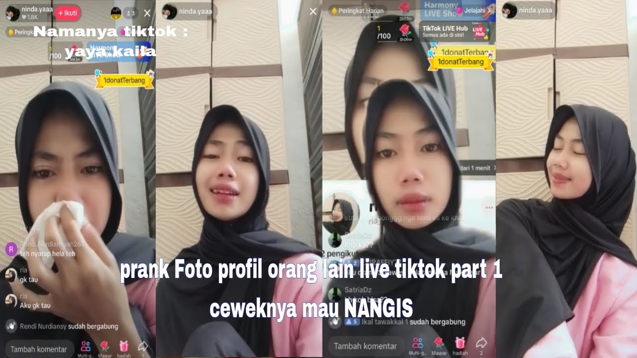Prank Foto profil orang lain live tiktok part 1 cewe nangis - YouTube