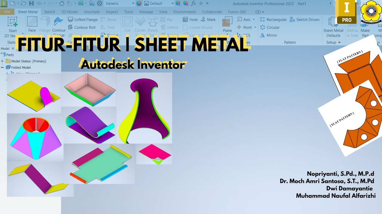 FITUR-FITUR SHEET METAL PADA AUTODESK INVENTOR - YouTube