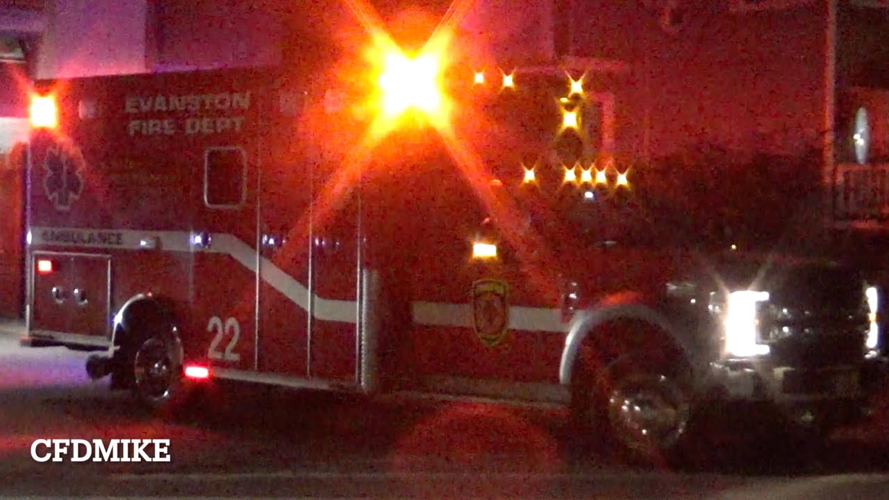 Evanston Fire Department Engine 22 And Ambulance 22 Responding - YouTube